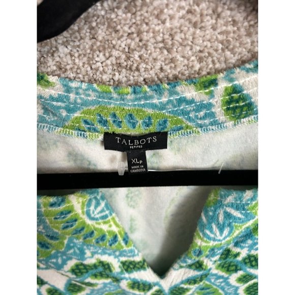 Talbots | Tops | Talbots Kelly Green Medallion Print Terry Cloth Tunic ...